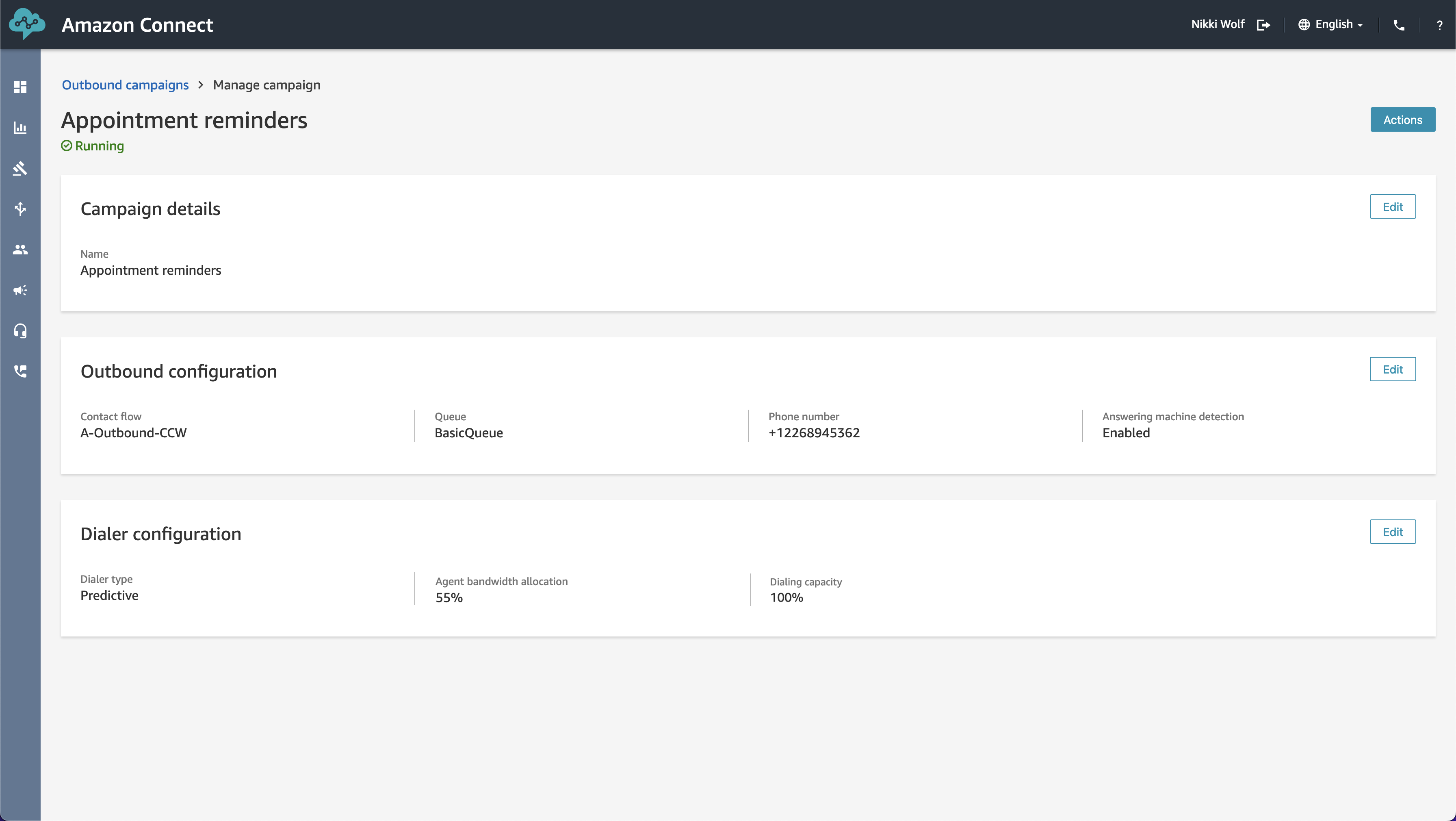 Amazon Connect Outbound Campaigns Amazon Web Services